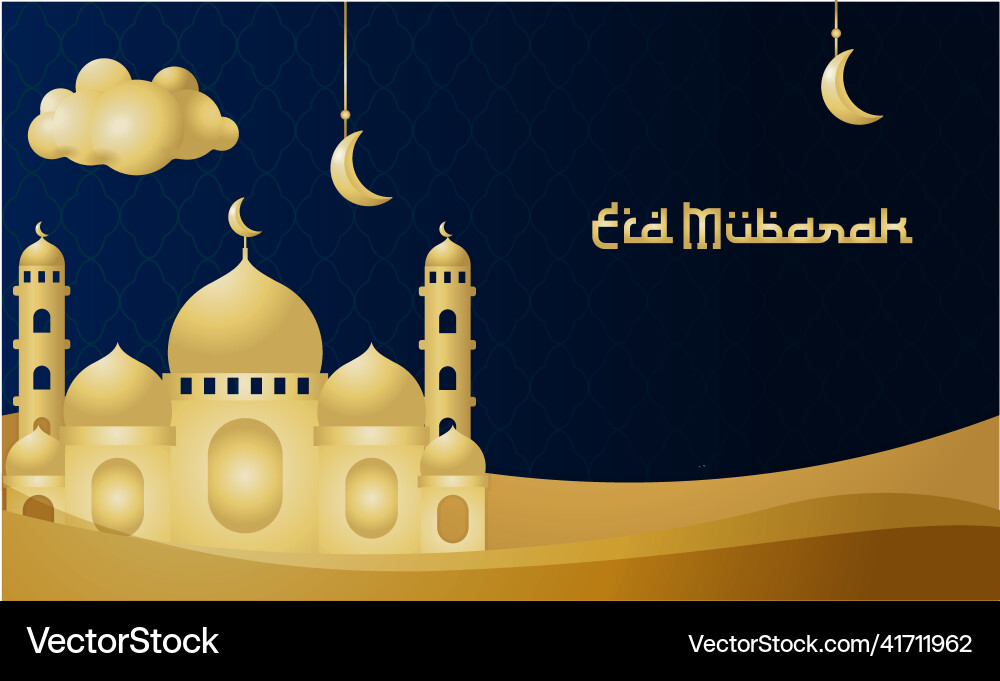 Eid mubarak simple elegant and luxury islamic Vector Image