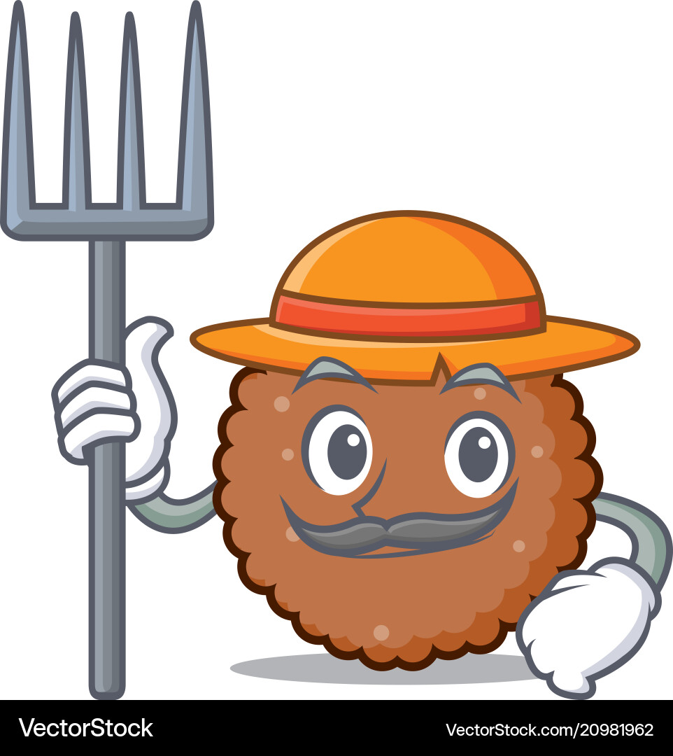 Farmer chocolate biscuit character cartoon Vector Image