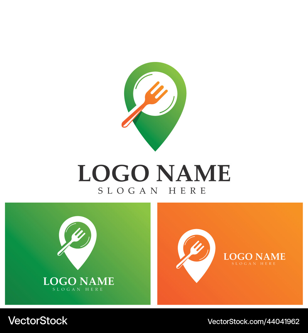 Food point logo design template Royalty Free Vector Image