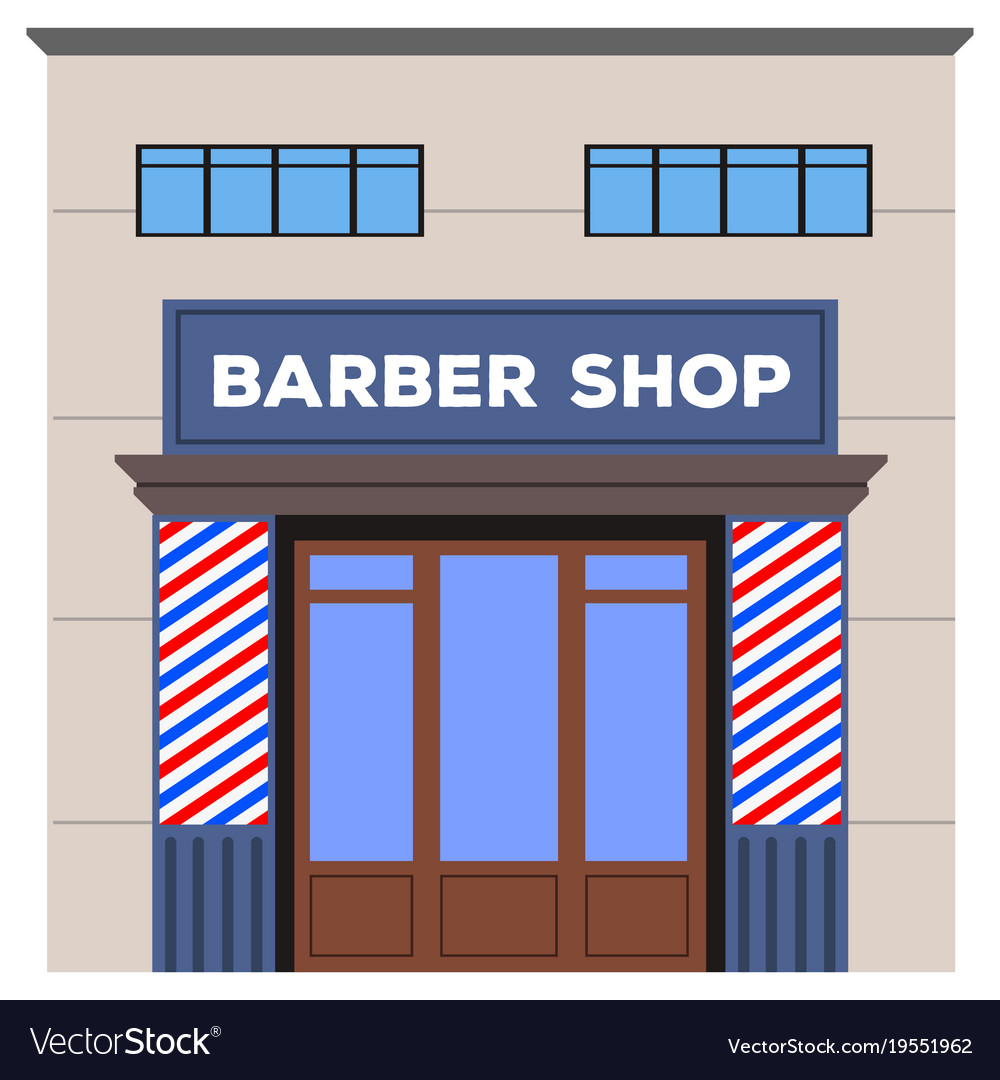 Front view a barber shop Royalty Free Vector Image Front view a barber shop Royalty Free Vector Image