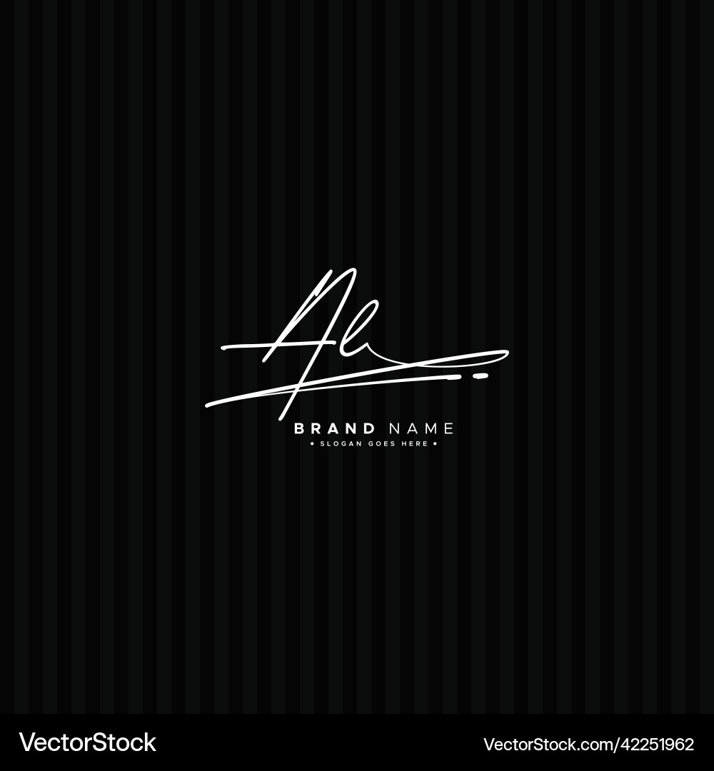 Initial letter al logo - hand drawn signature Vector Image