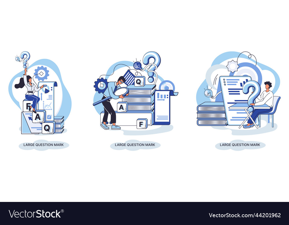 Ladge question mark problem and solution concept Vector Image