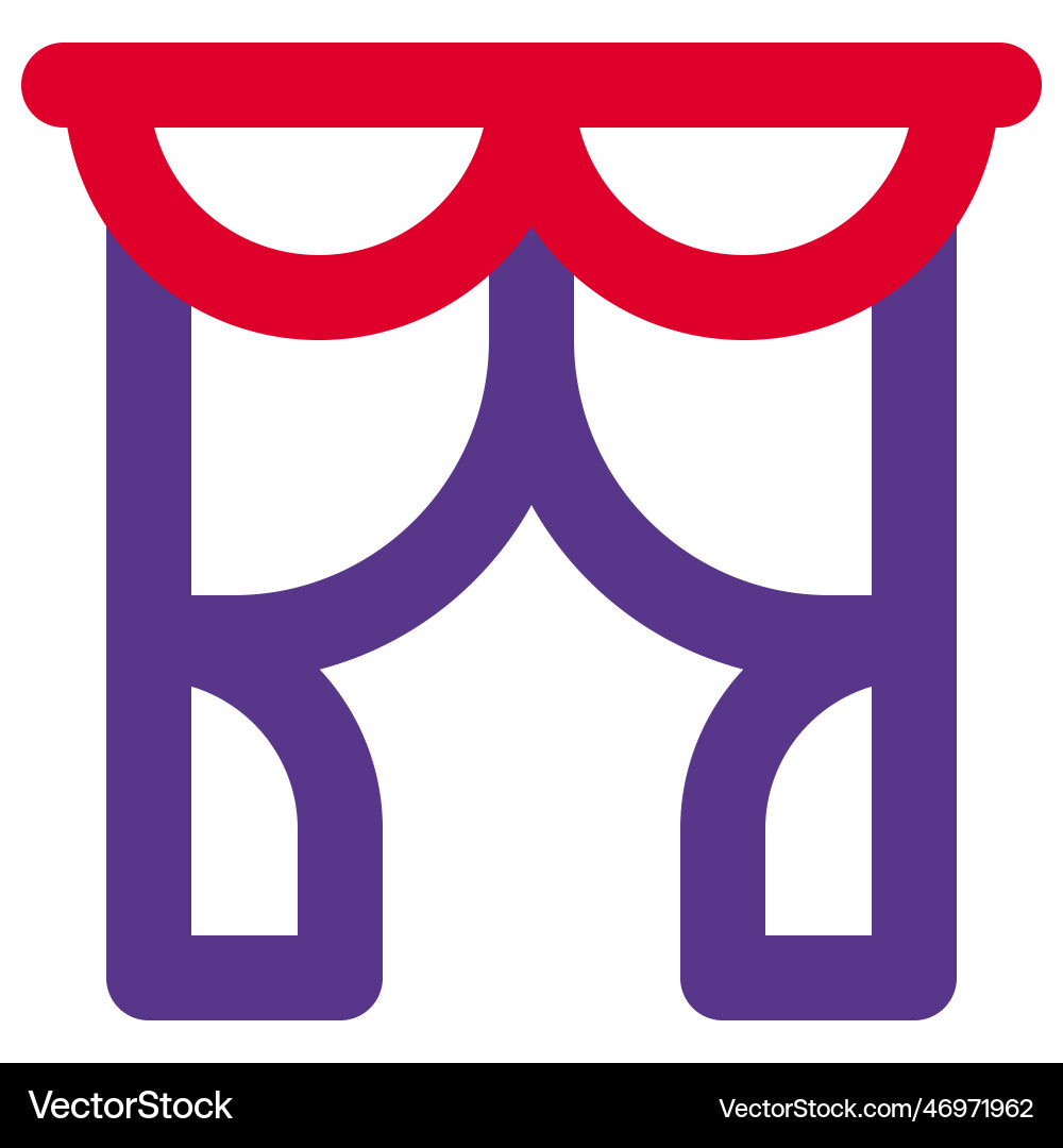 Long drapes hanging at the door Royalty Free Vector Image