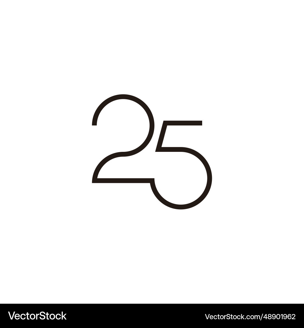 Number 25 combination geometric symbol simple logo