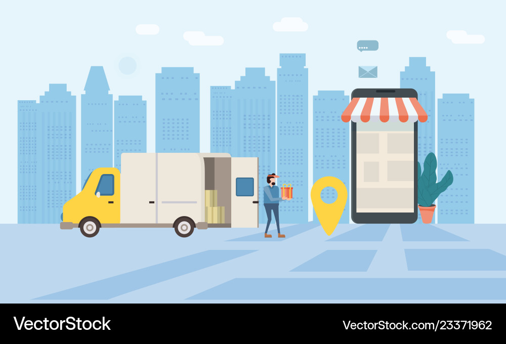 Online delivery of goods tracking tracker Vector Image