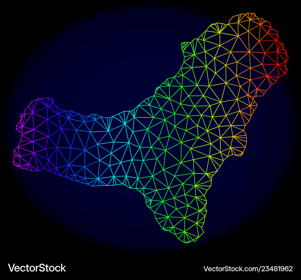 Polygonal network spectrum mesh map of el Vector Image