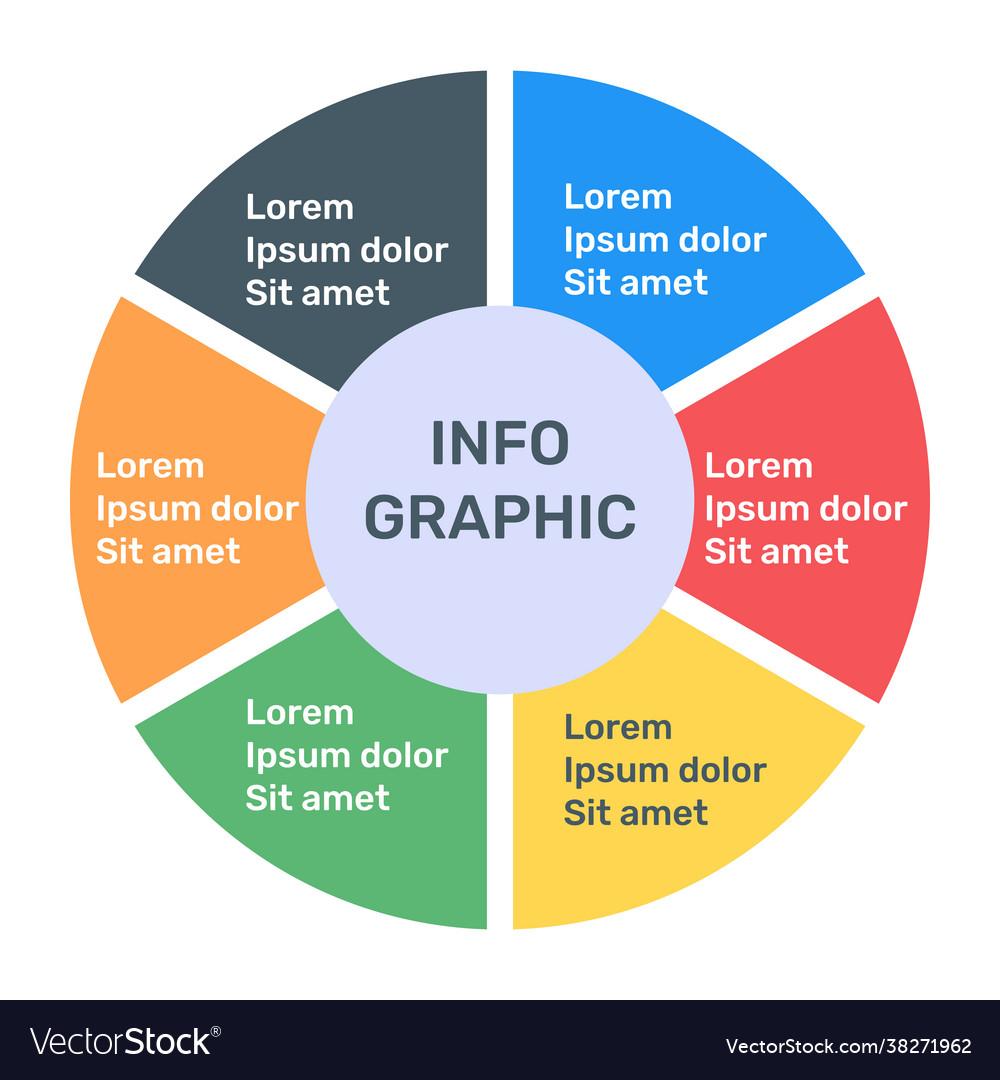 Segmented circle chart Royalty Free Vector Image