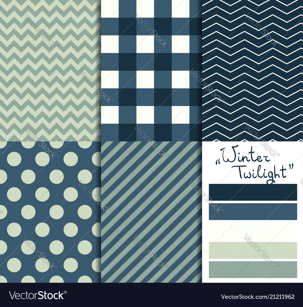 Set of 5 simple seamless geometric patterns Vector Image