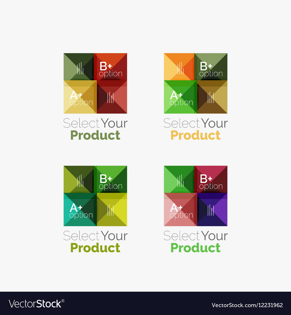 Set Of Abstract Square Interface Menu Navigation Vector Image