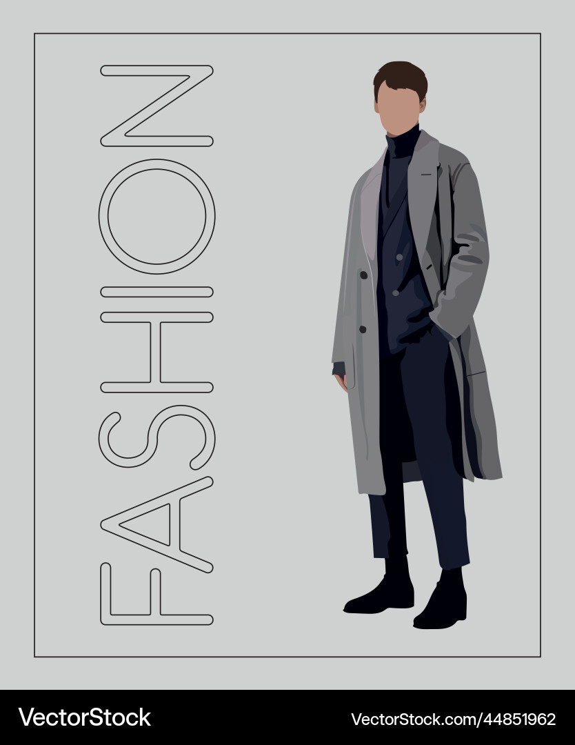 Stylish man stylish guy on an interesting gray Vector Image