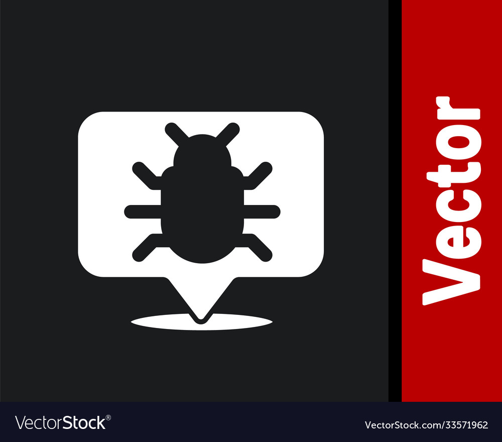 White system bug concept icon isolated on black Vector Image