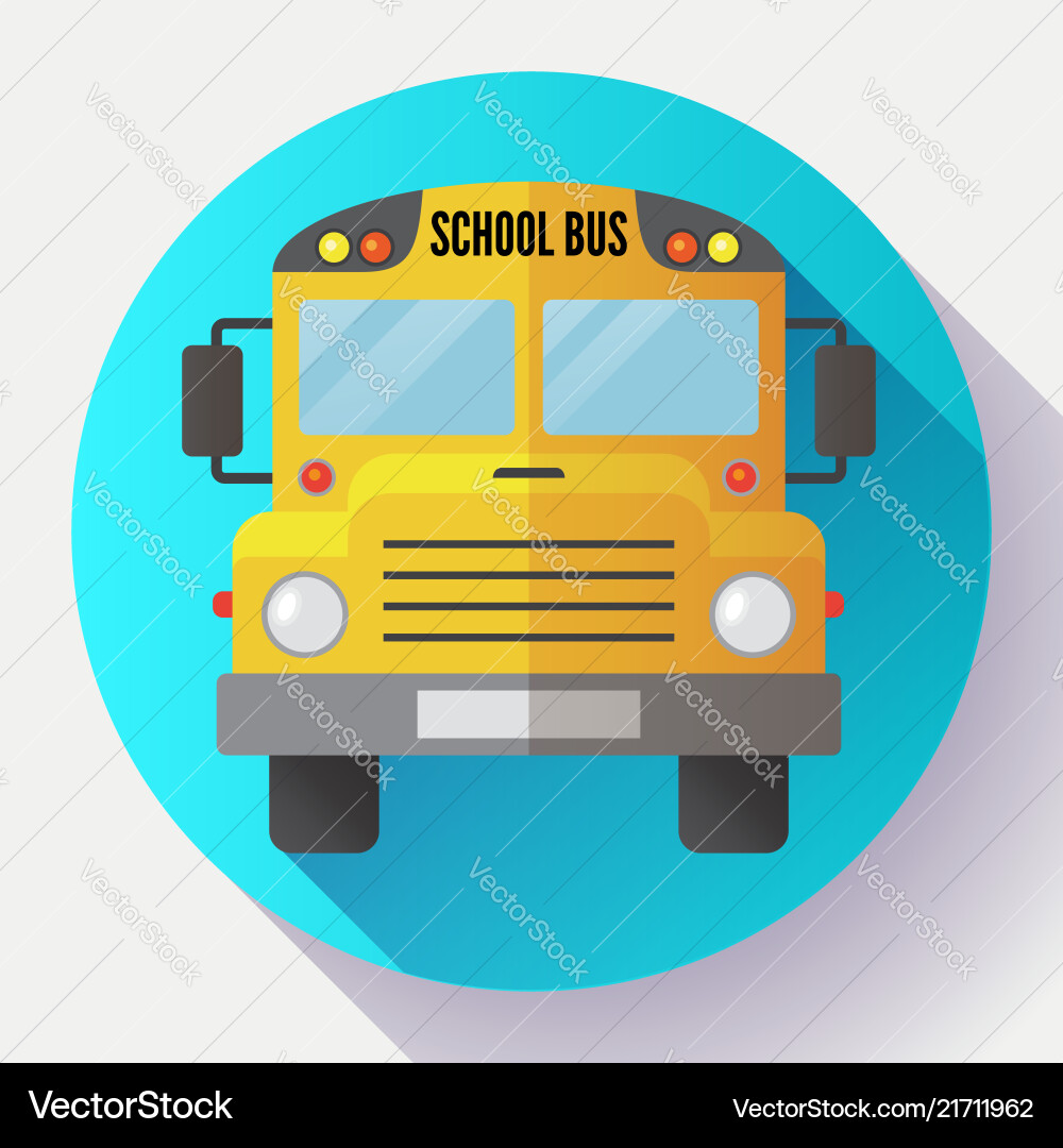 Yellow school bus icon isolated on white Vector Image
