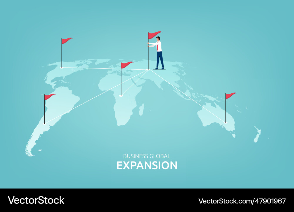 Business global expansion concept Royalty Free Vector Image