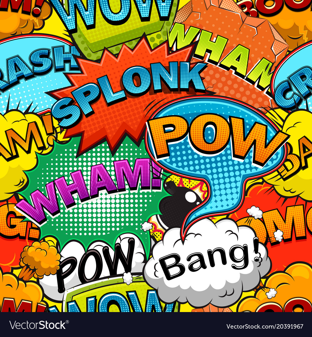 Comics speech bubbles seamless pattern Royalty Free Vector