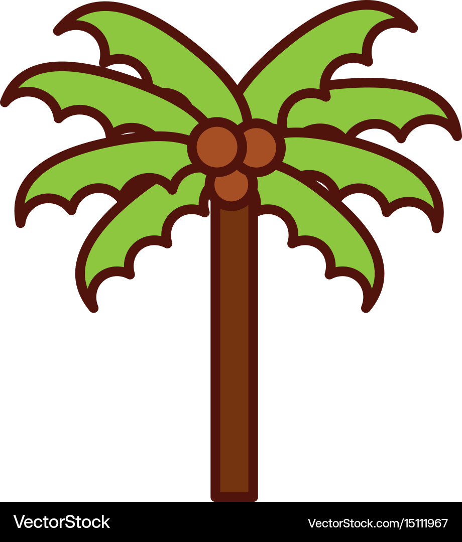 Cute beach palm cartoon Royalty Free Vector Image
