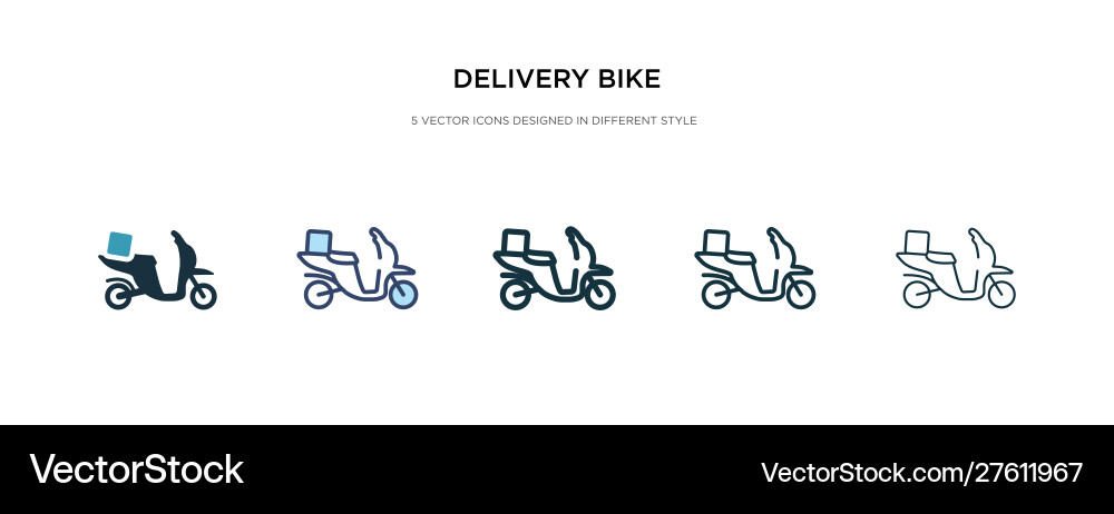Delivery bike icon in different style two Vector Image
