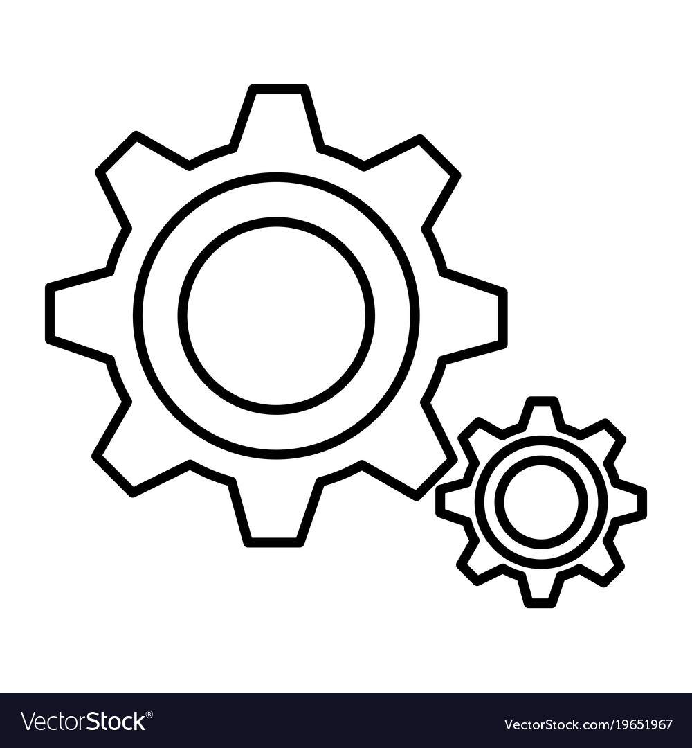 Gears machinery isolated icon Royalty Free Vector Image