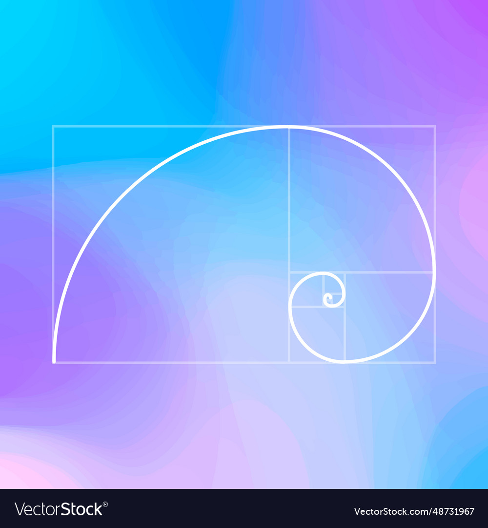 Golden ratio-proportion fibonacci sequence Vector Image