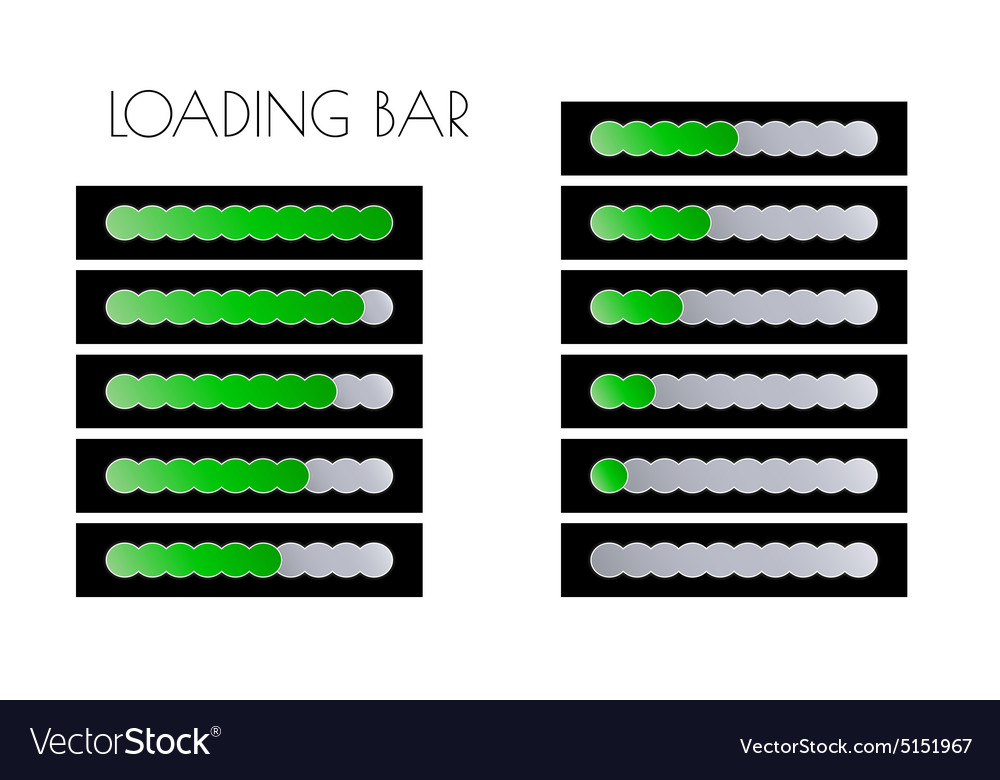Green loading bars Royalty Free Vector Image - VectorStock
