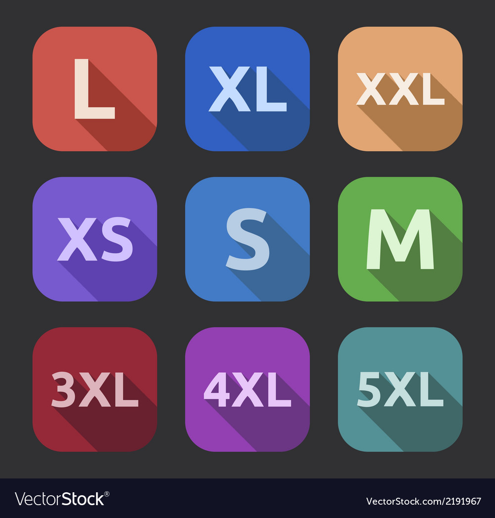 Icon set long shadow Royalty Free Vector Image