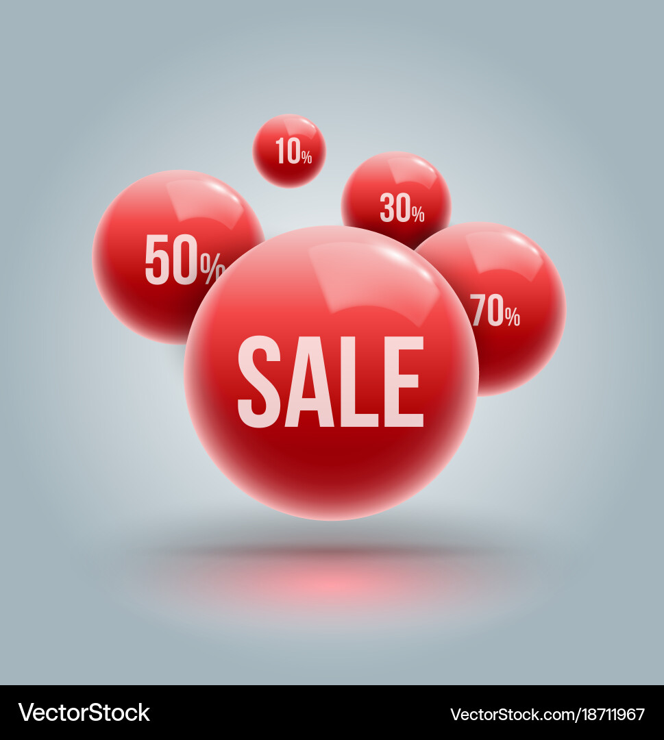 Red balls group for sale Royalty Free Vector Image