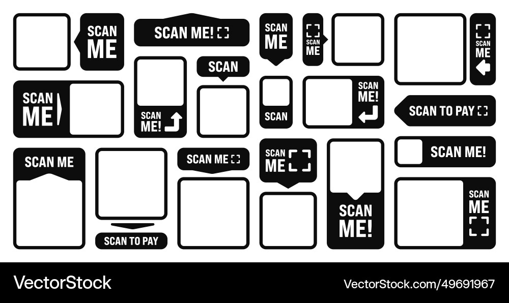 Scan me blank sticker online payment special Vector Image