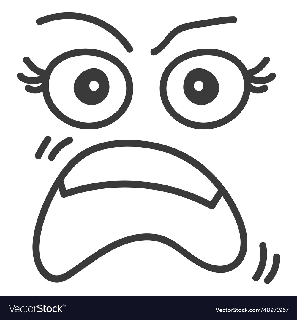 Shouting emoticon face cartoon Royalty Free Vector Image