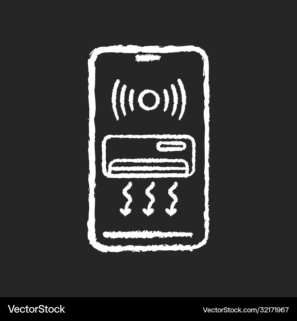 Smart air conditioner chalk white icon on black Vector Image