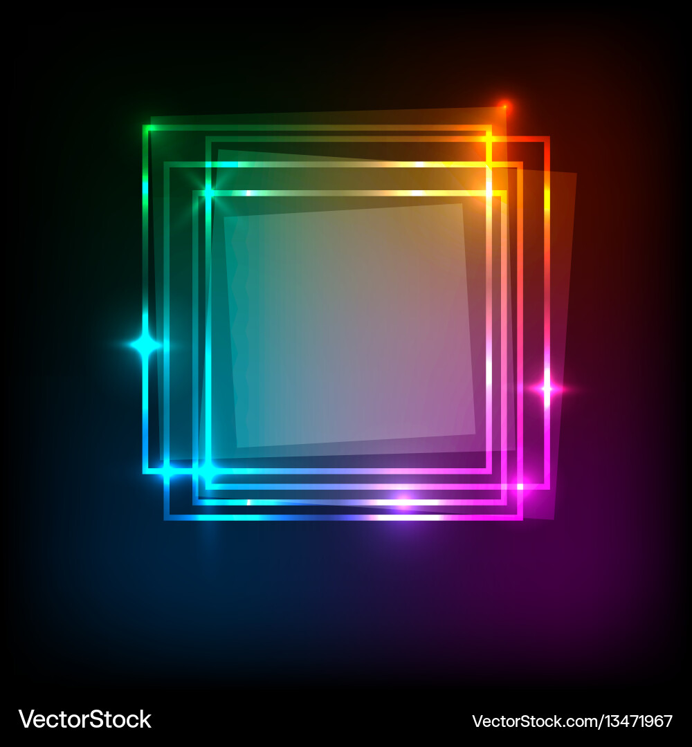 Squares banner on colorful abstract background Vector Image