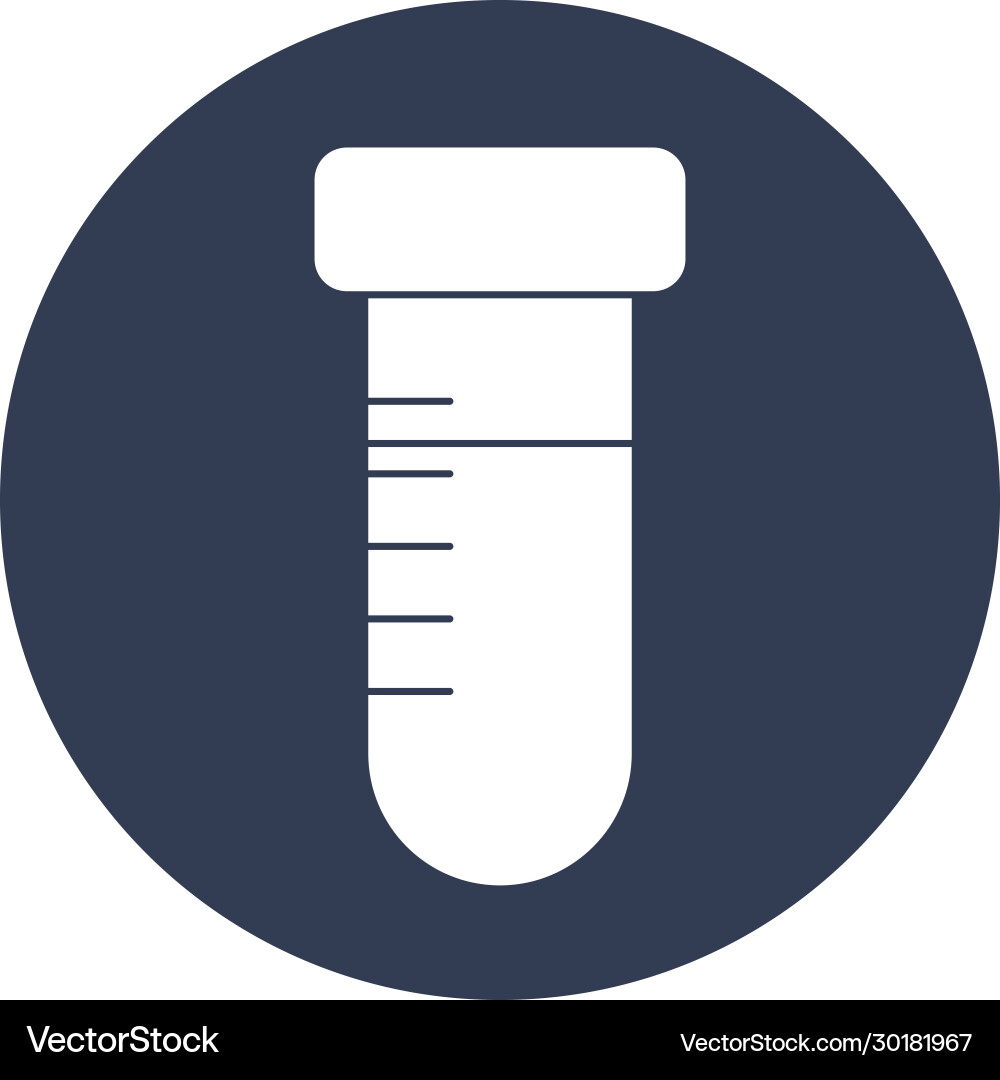 Test tube icon block style Royalty Free Vector Image