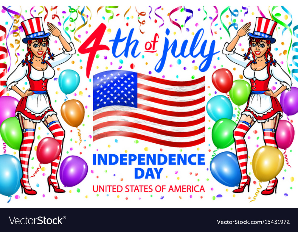 A girl celebrating independence day poster Vector Image
