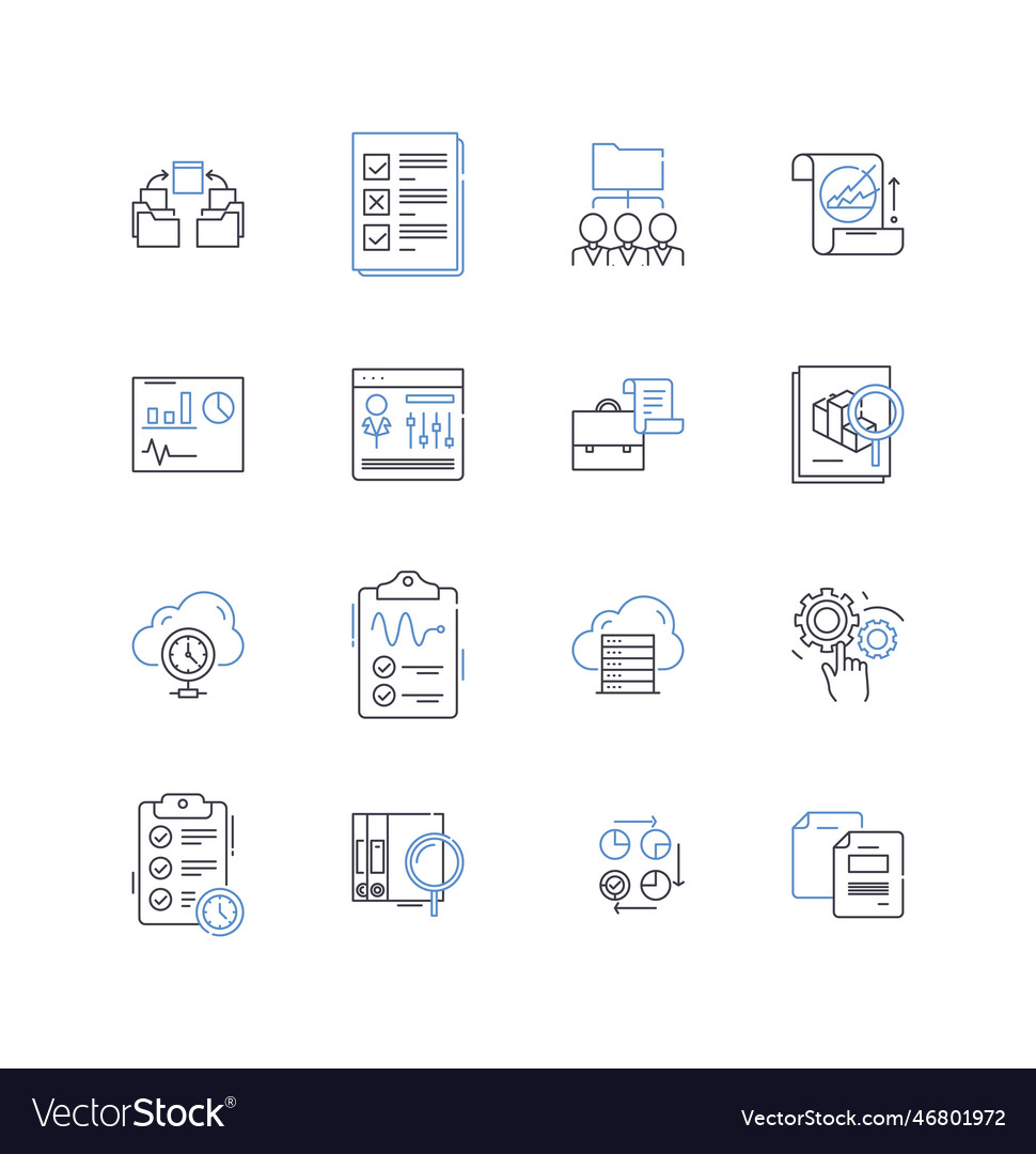 Automation and technology line icons collection Vector Image