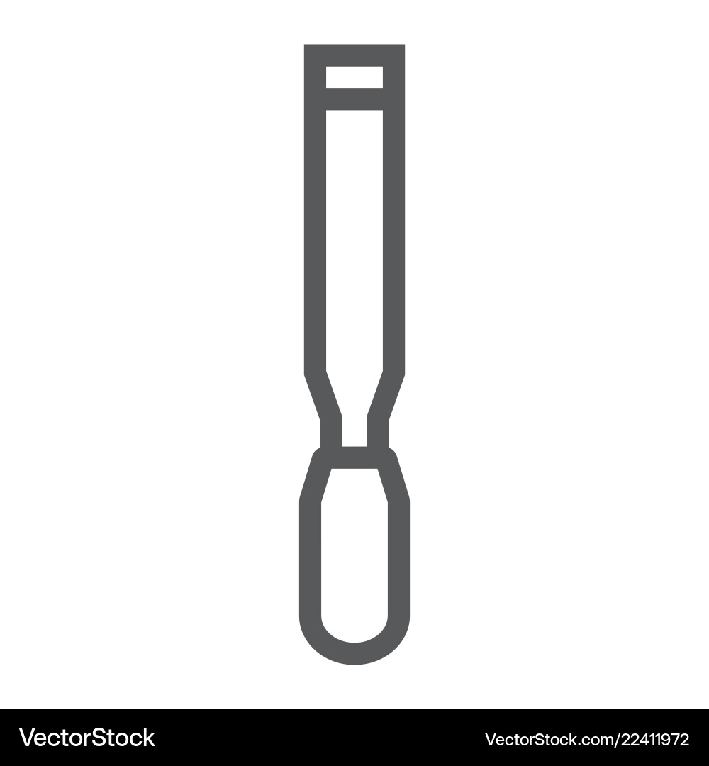 Chisel line icon tool and repair carpenter sign Vector Image