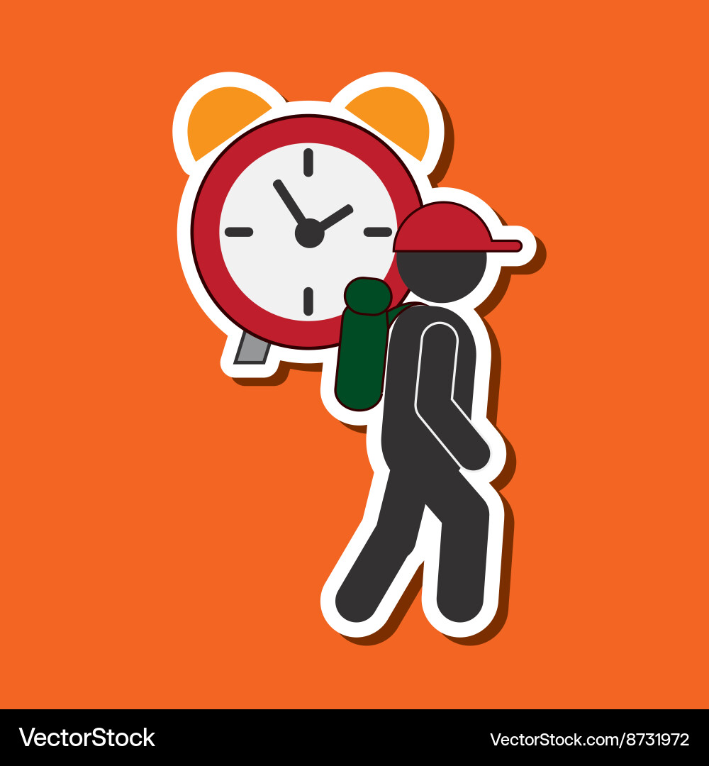 Clock design flat Royalty Free Vector Image - VectorStock