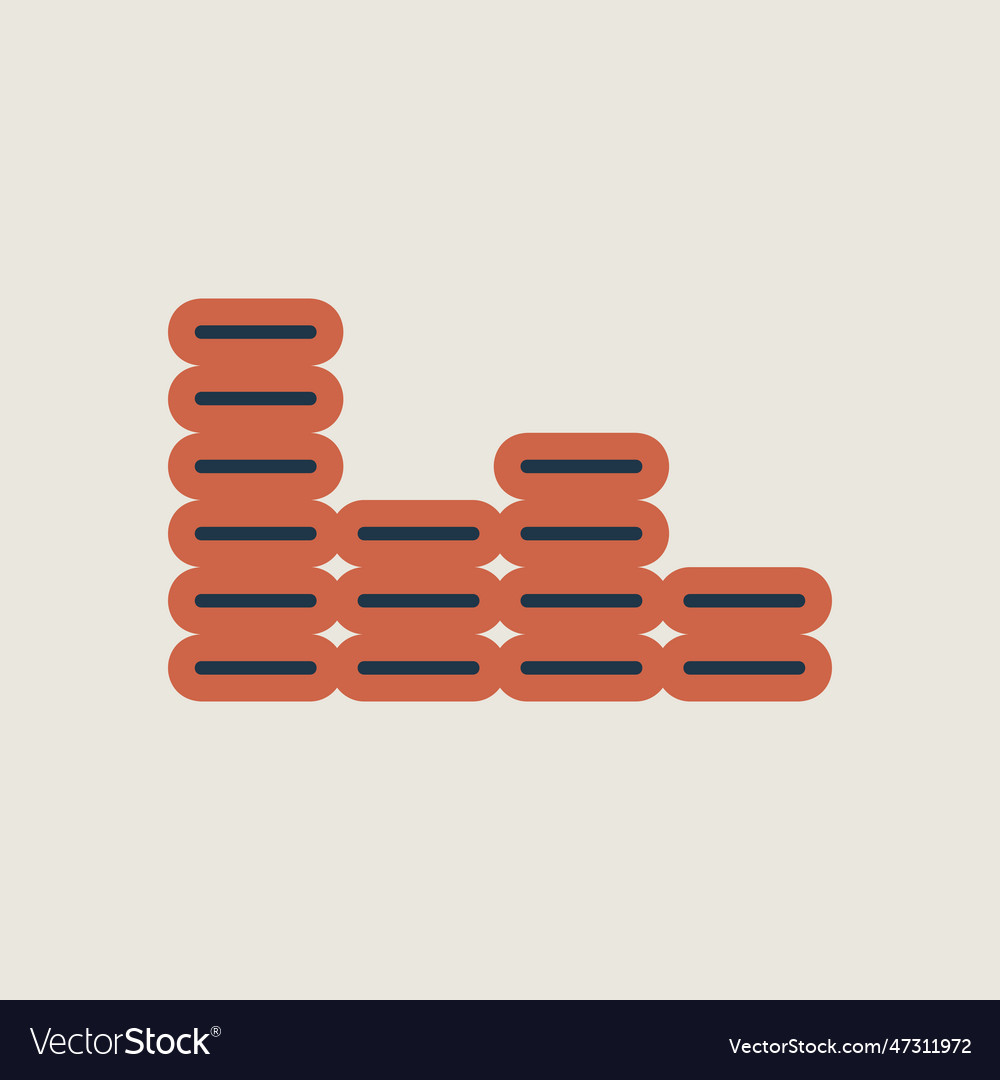 Equalizer frequency with dashes icon Royalty Free Vector