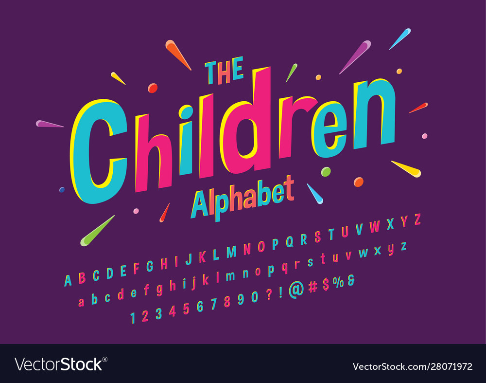 Fun font Royalty Free Vector Image - VectorStock