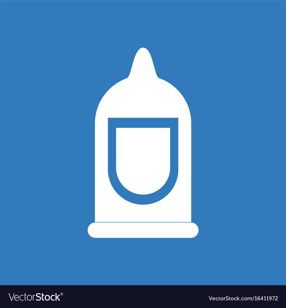 Icon On Background Condom Silhouette Royalty Free Vector 
