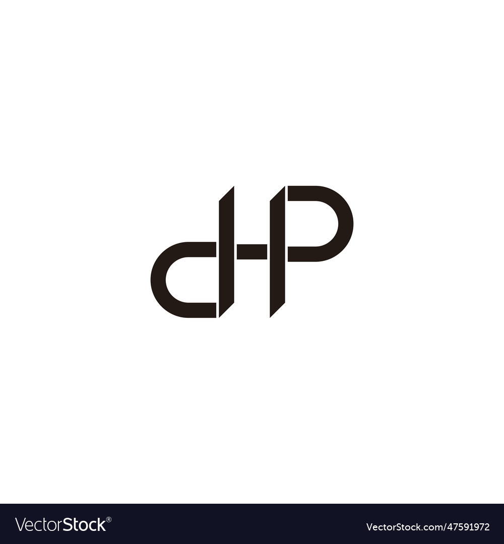 Letter dhp knife geometric symbol simple logo Vector Image