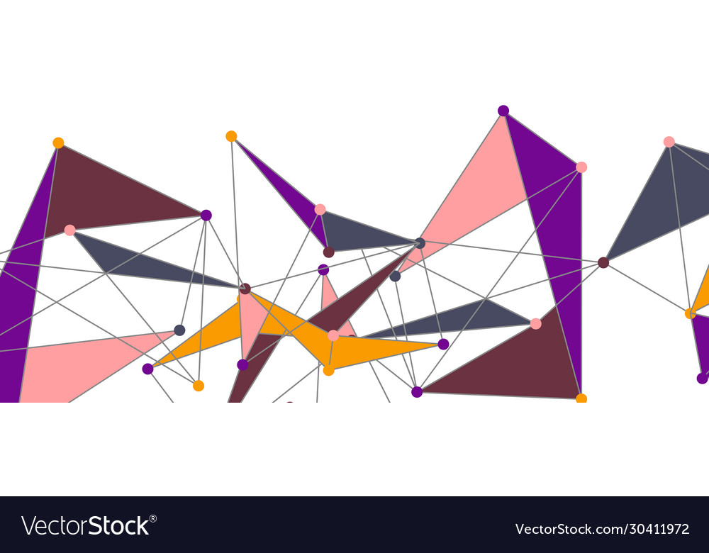 Line points connections triangular technology Vector Image