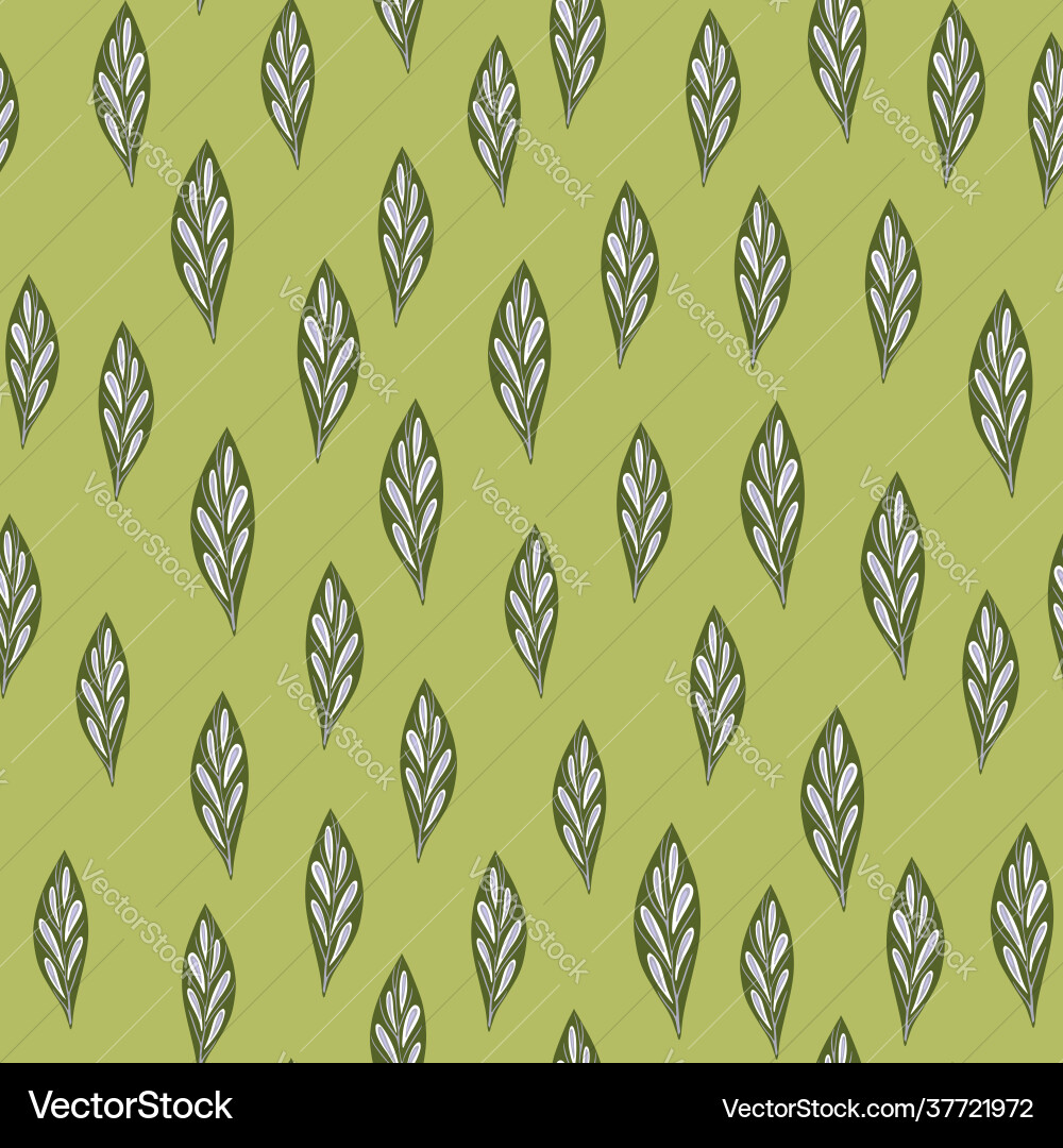 Little random doodle leaves seamless nature Vector Image