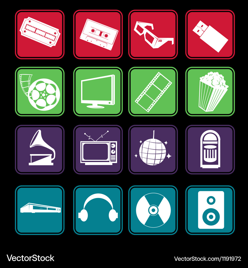 Movie and music entertainment icon basic style Vector Image
