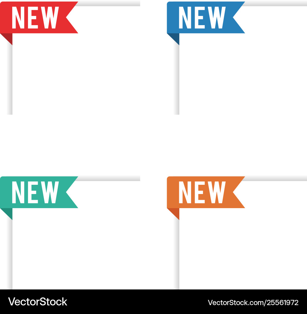 New item ribbon tag labels Royalty Free Vector Image
