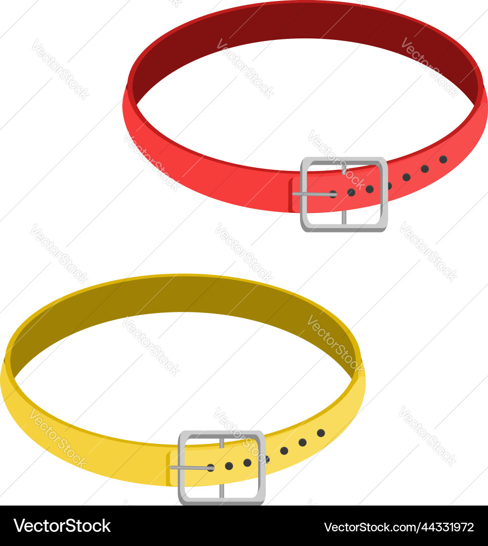 Red and yellow belts on a white background Vector Image