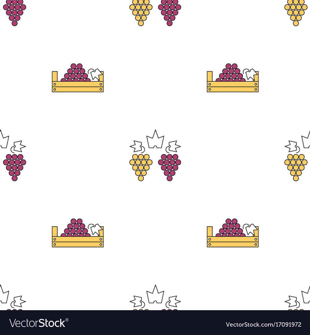 Seamless pattern with grape and boxes Royalty Free Vector