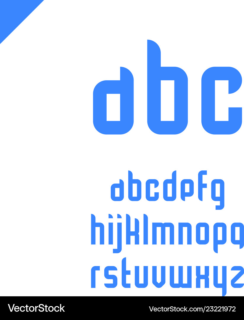 Square alphabet simple font and letter set Vector Image