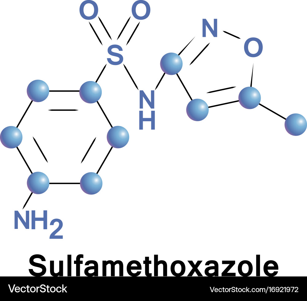 Sulfamethoxazole is an antibiotic Royalty Free Vector Image