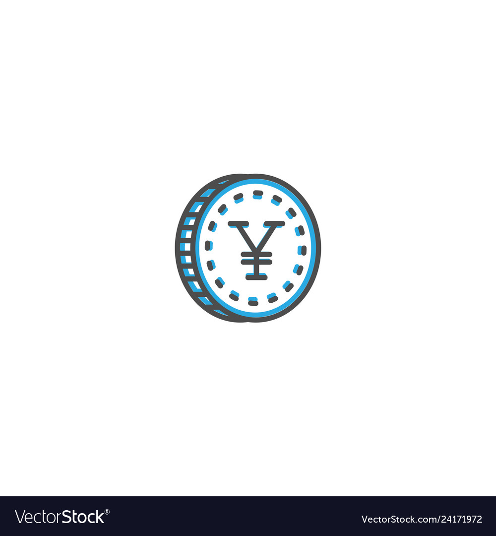 Yen icon line design business icon Royalty Free Vector Image