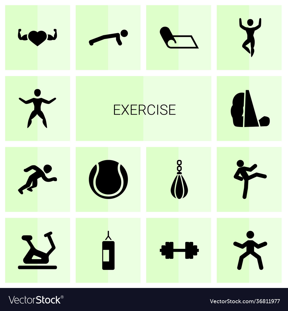14 exercise icons - Stock Image - Everypixel