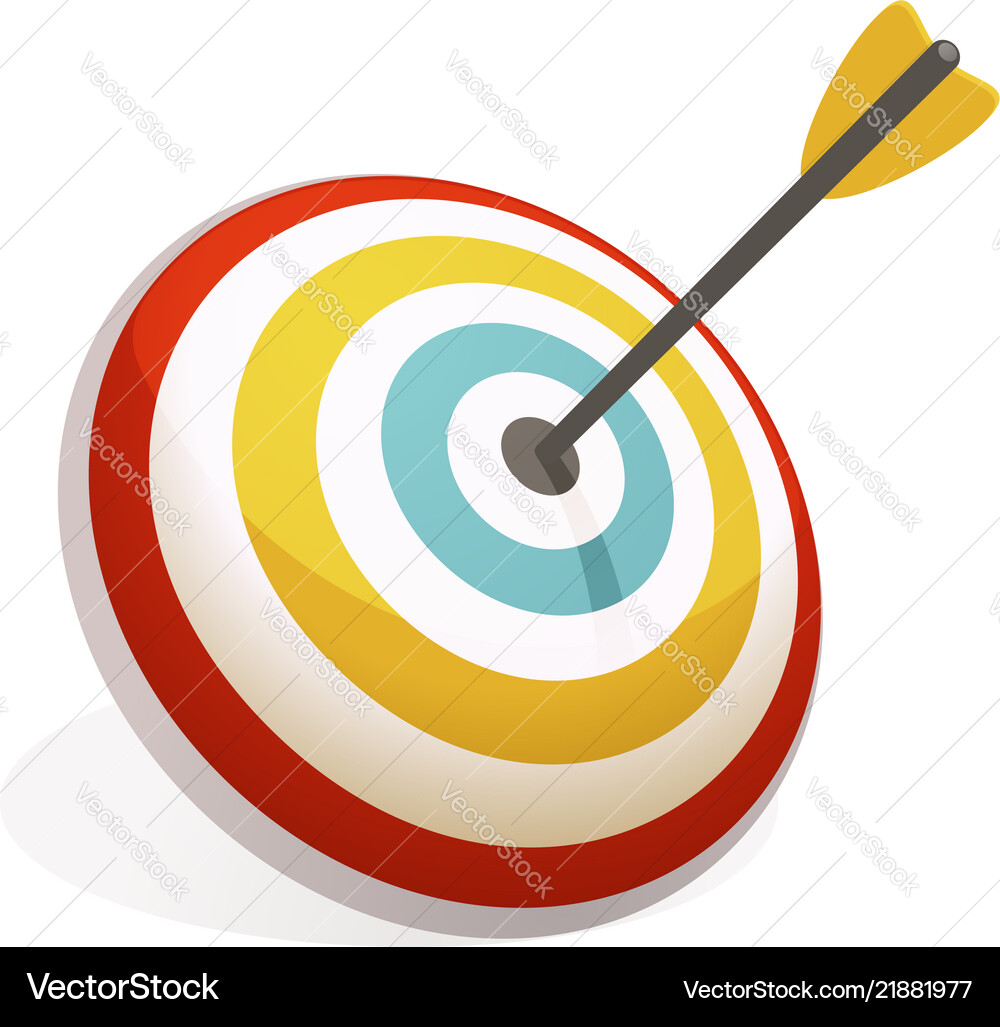 Arrow in target icon cartoon style Royalty Free Vector Image