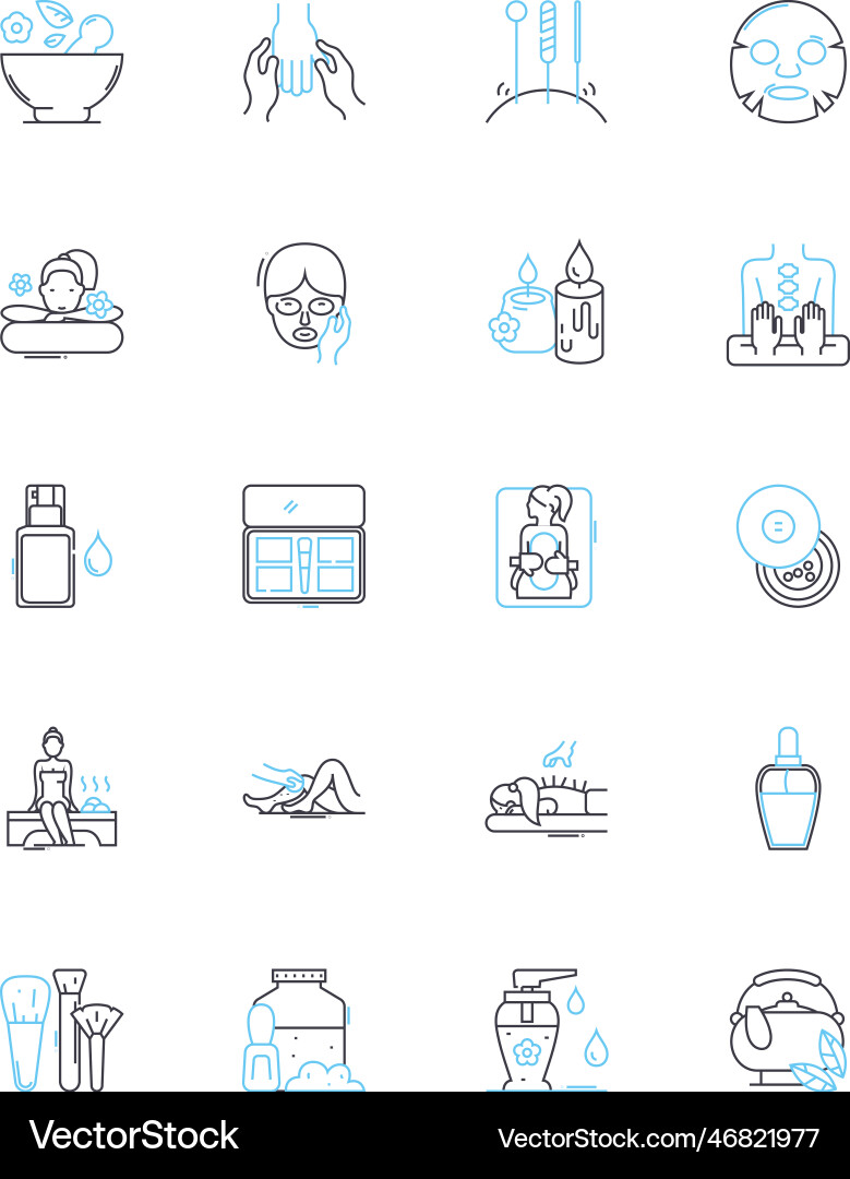Beautiful linear icons set scenic radiant Vector Image